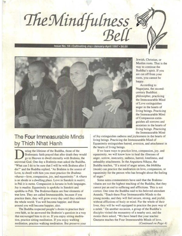 Dharma Talk: The Four Immeasurable Minds – The Mindfulness Bell